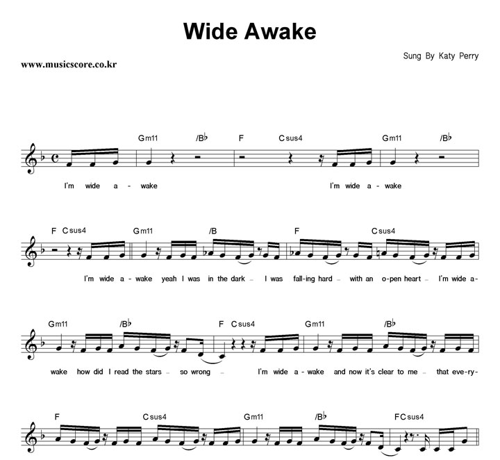 Katy Perry Wide Awake 악보