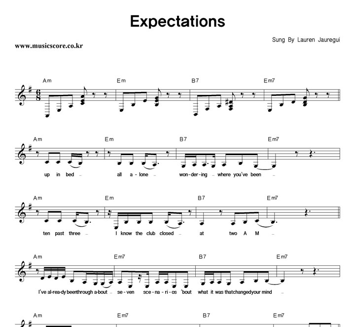 Lauren Jauregui Expectations 악보